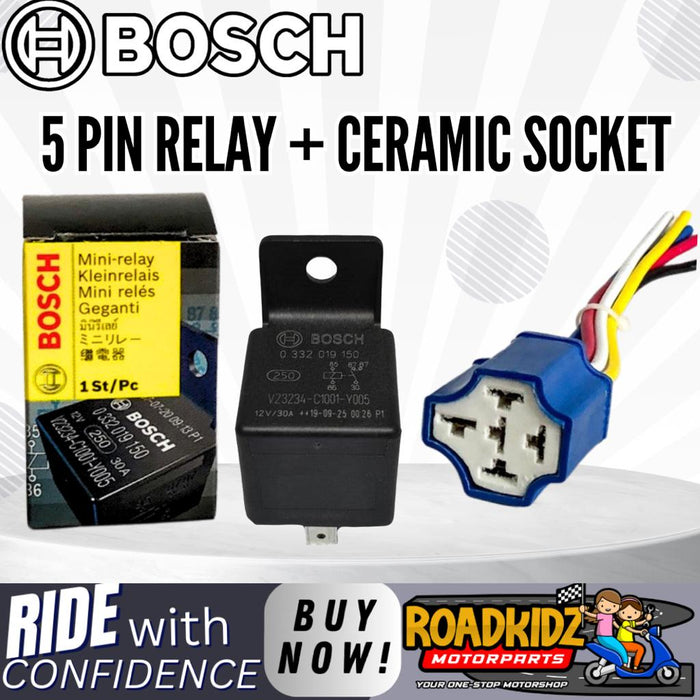 12V Bosch Relay with Socket for Automotive Applications — RoadKidz ...